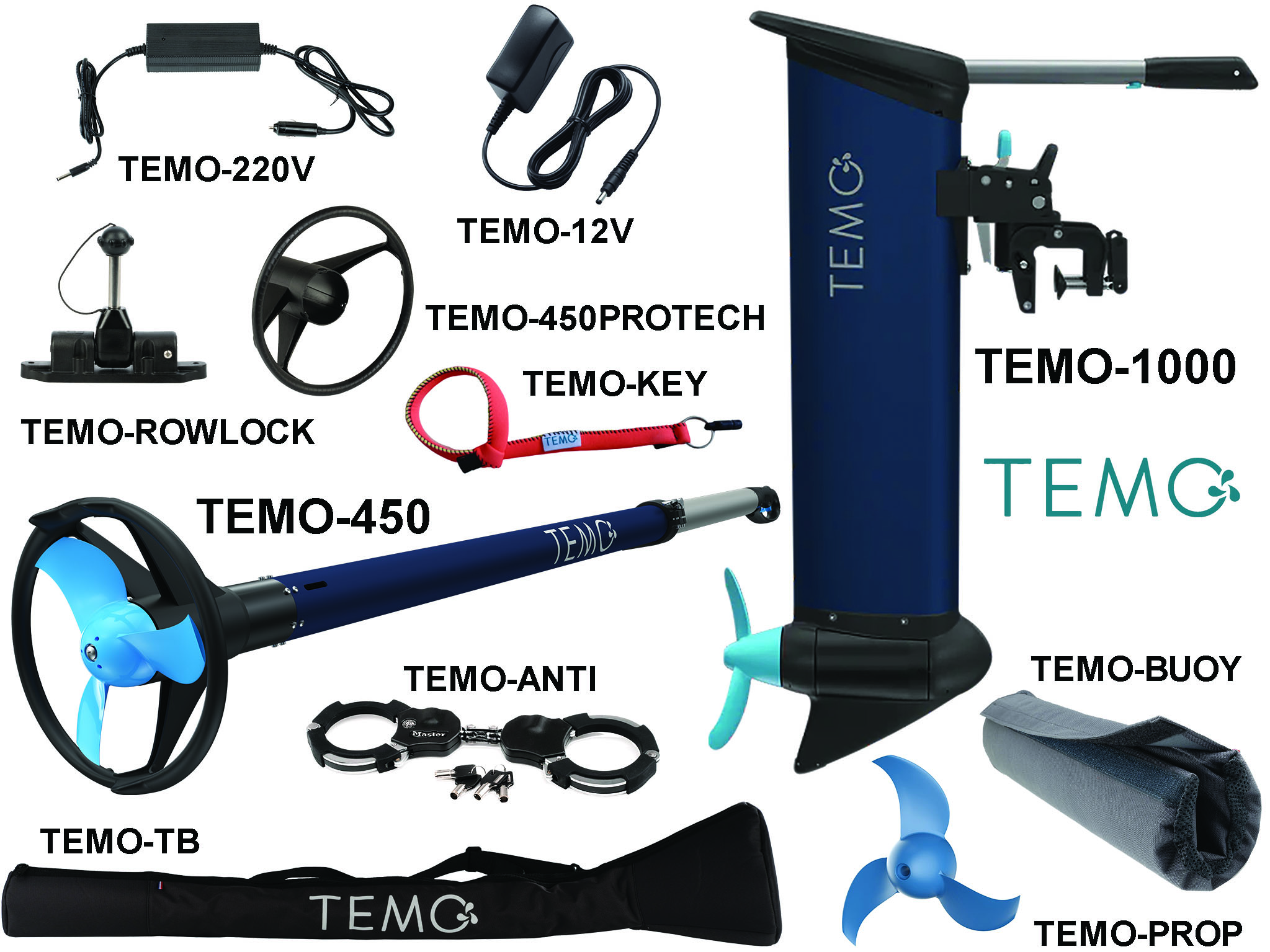 Electric Portable Outboard & Accessories. TEMO - Boatgear
